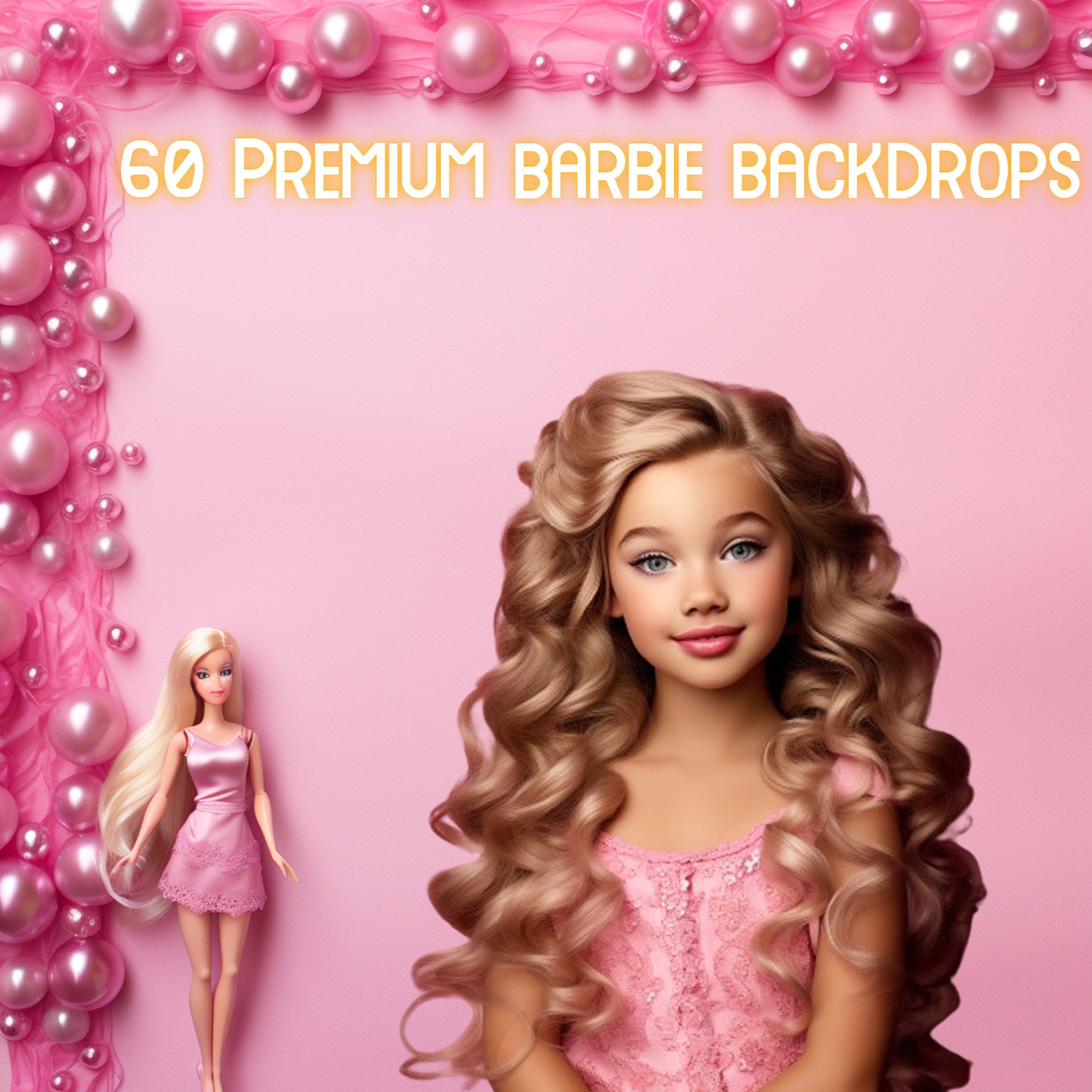 Barbie Digital Backdrop, 60 Premium Backdrops, High-res Digital Barbie ...