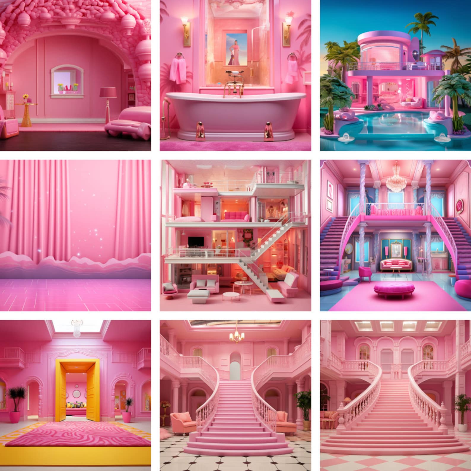 Barbie Digital Backdrop, 60 Premium Backdrops, High-res Digital Barbie ...