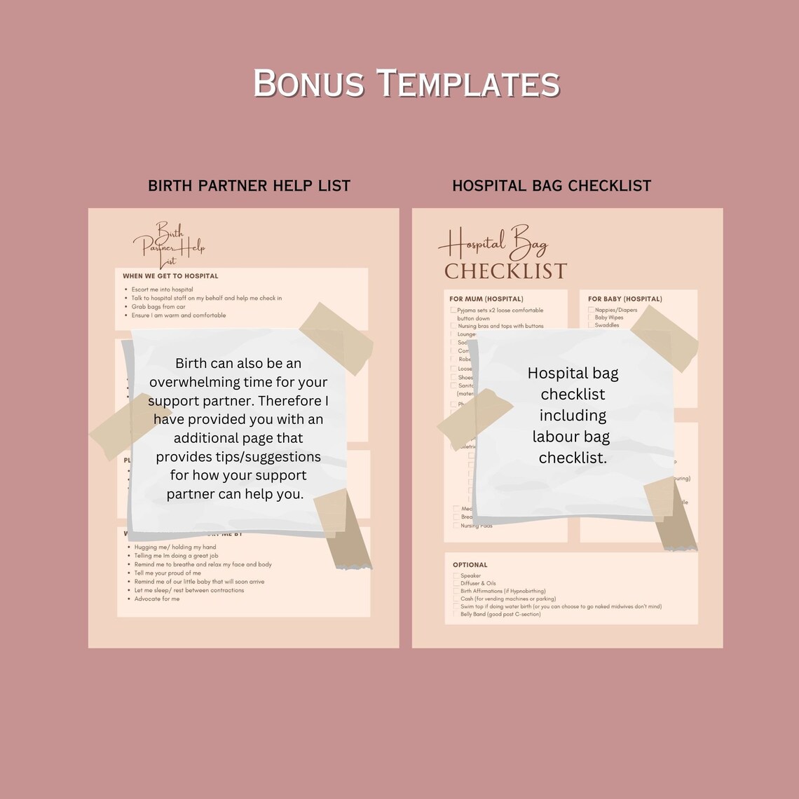 Birth Plan Template Printable Birth Plan Labour & Delivery Preferences ...