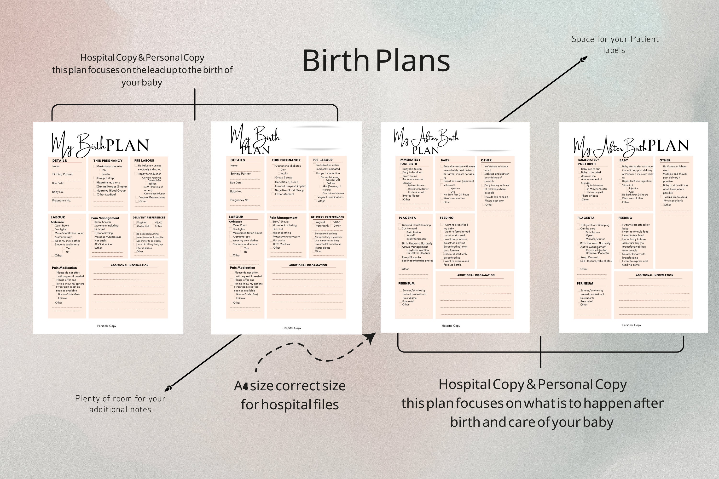 Birth Plan Template Printable Birth Plan labour & Birth Plan Newborn ...