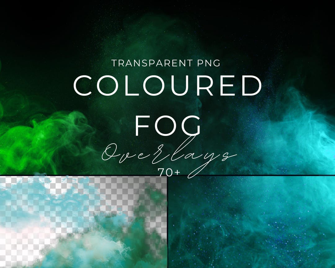 70+ Colored Fog Overlays: High-resolution PNG Clipart (digital Download ...