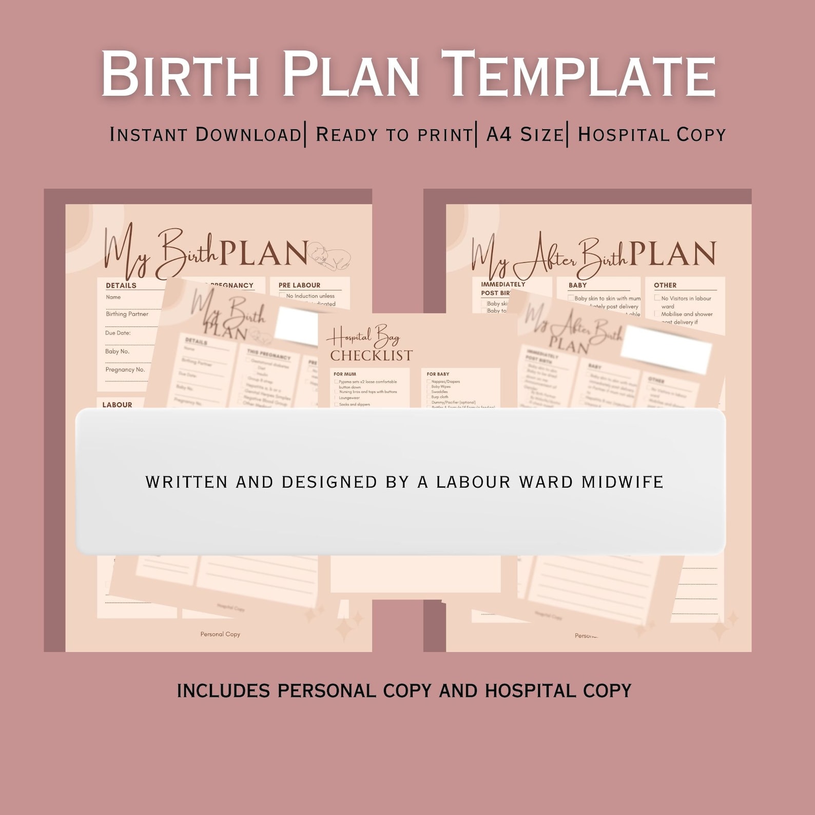 Birth Plan Template Printable Birth Plan Labour & Delivery Preferences ...