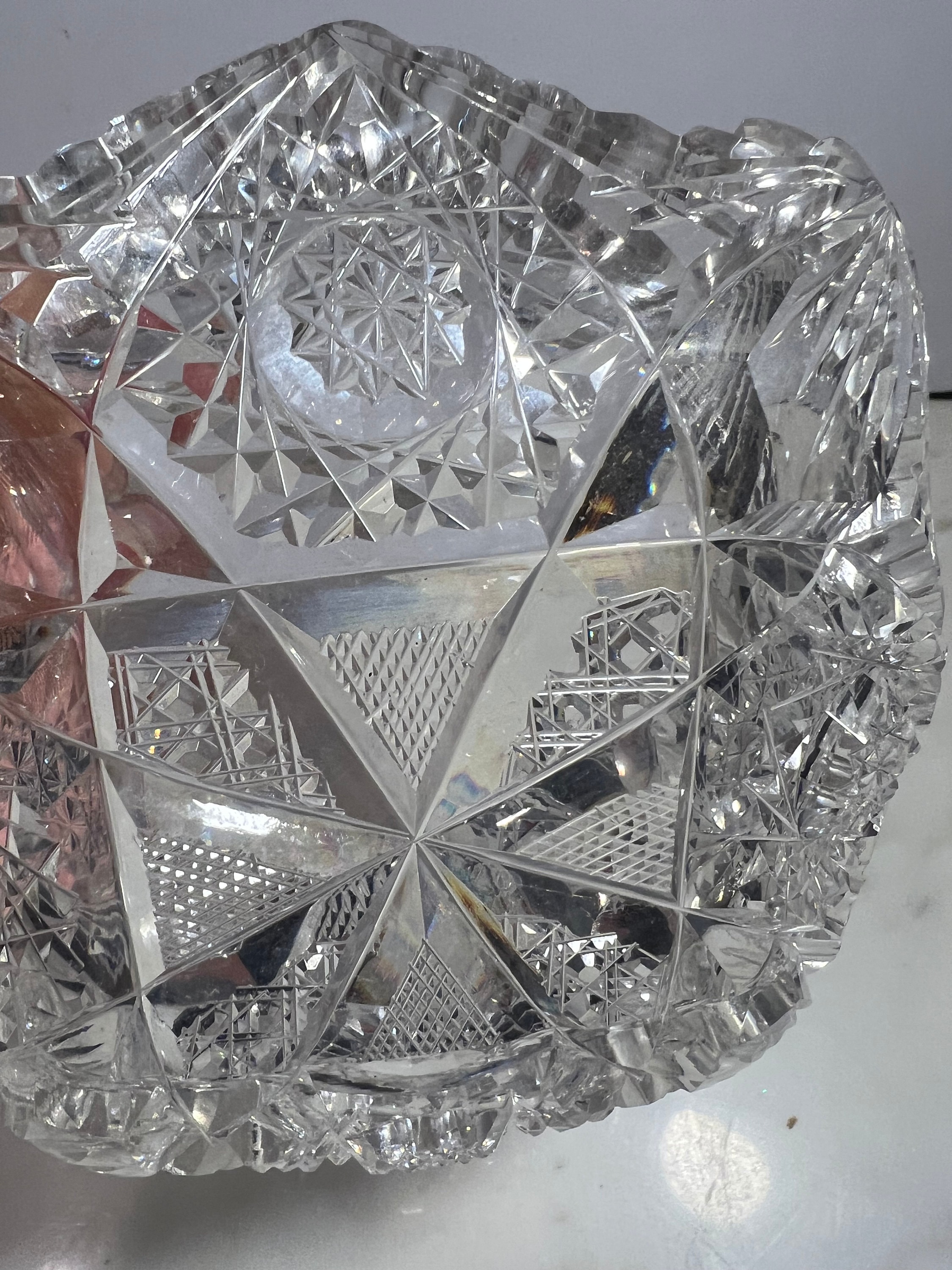 Antique Vintage 1900’s American Brilliant Cut Glass Dish - Etsy