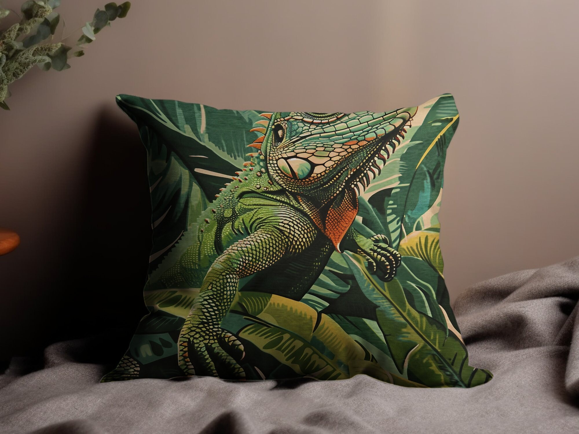 Colorful Iguana Wall Art, Jungle Reptile Print, Tropical Decor, Animal ...