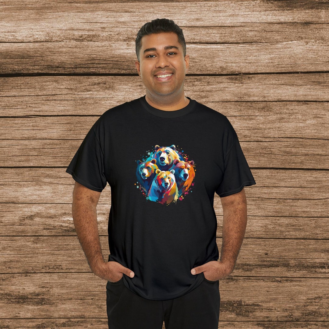 Bear Shirt, Bear Lover Gift, Funny Bear Tee, Colorful Bear T-shirt ...
