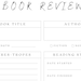 Printable Blank Book Review Template for Notability & Goodnotes - PDF ...