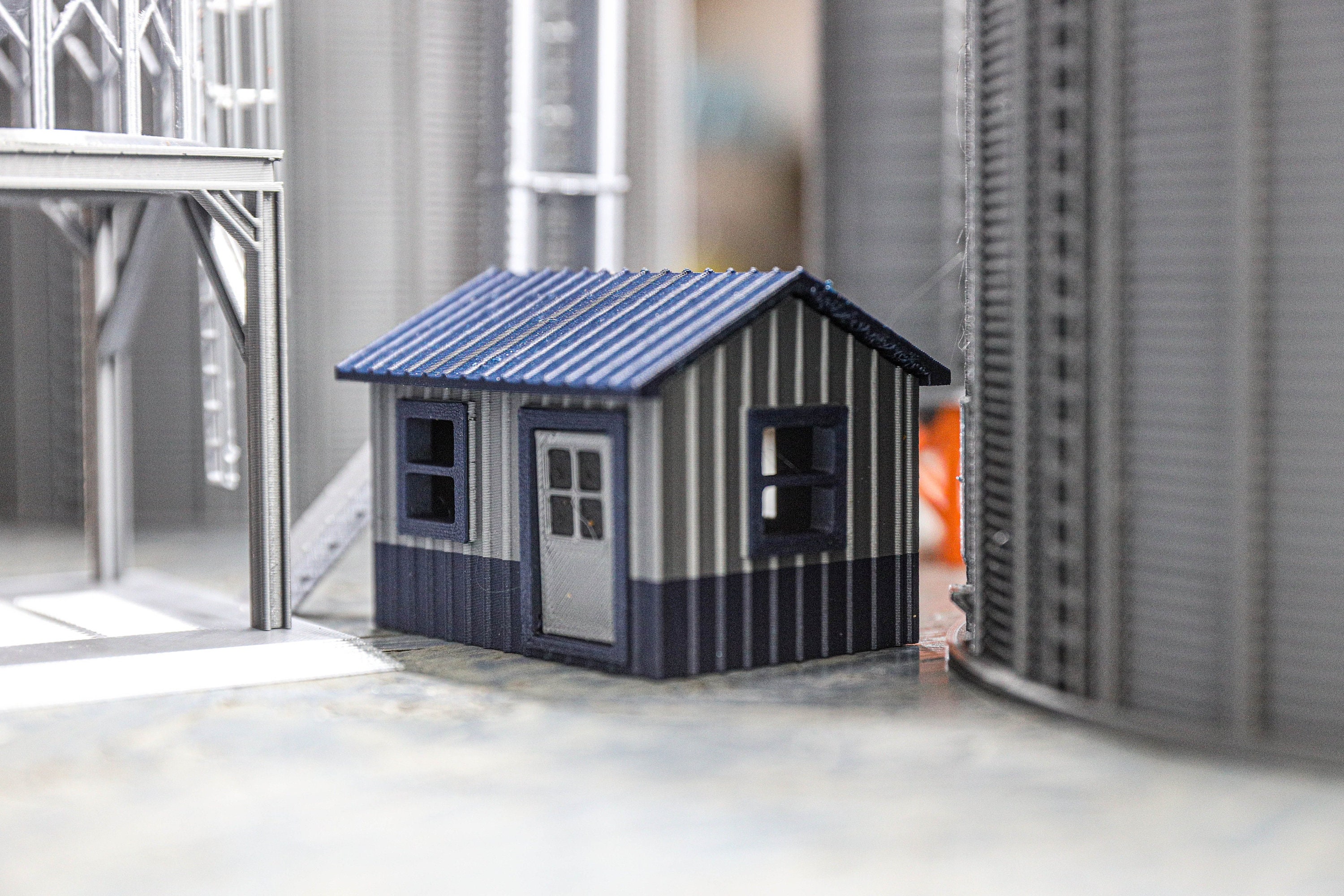 1/64 3d Printed Control Room/ Scale House Blue and Silver - Etsy