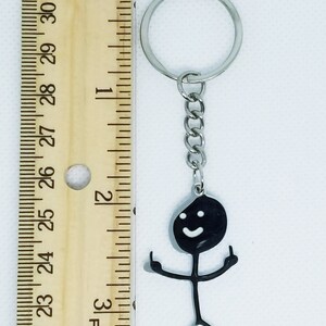 Funny Stickman Giving Middle Finger Keychain - Etsy