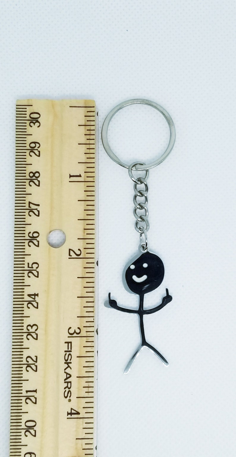 Funny Stickman Giving Middle Finger Keychain - Etsy