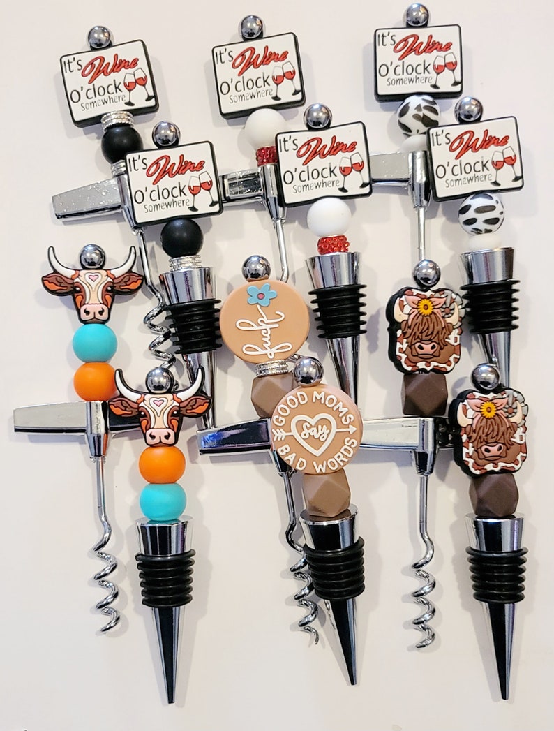 Wine Opener and Stopper Gift Set With Focal Bead - Etsy