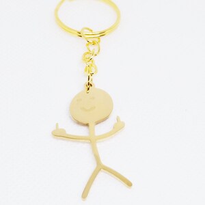 Funny Stickman Giving Middle Finger Keychain - Etsy
