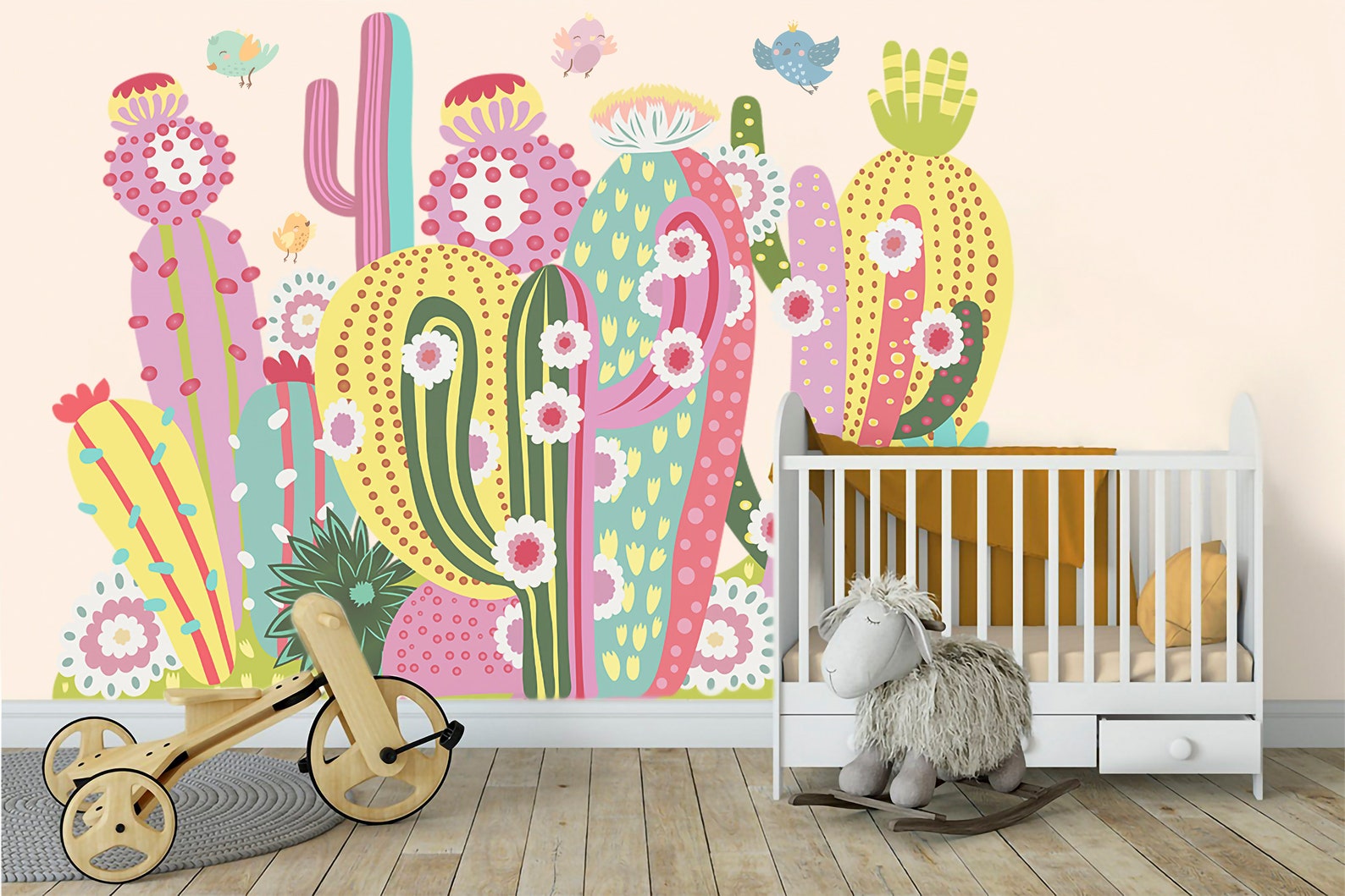Cactus Wall Sticker Boho Wall Decal Desert Living Room Boho Wall Pop ...