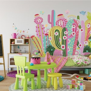 Cactus Wall Sticker Boho Wall Decal Desert Living Room Boho Wall Pop ...