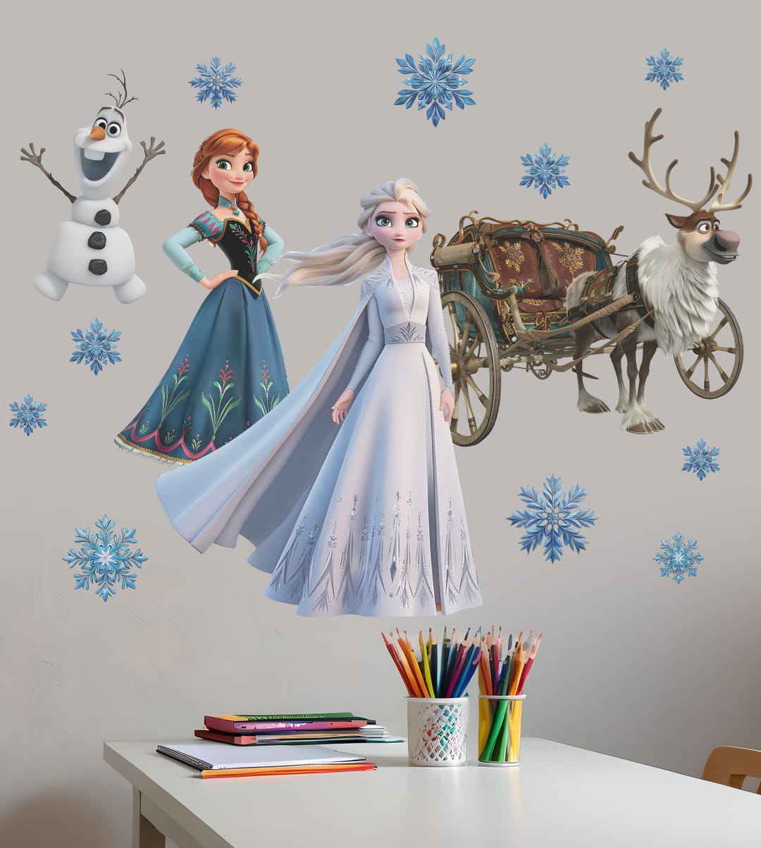 Frozen Wall Stickers Elsa and Anna Wall Stickers Disney Princess Decals ...