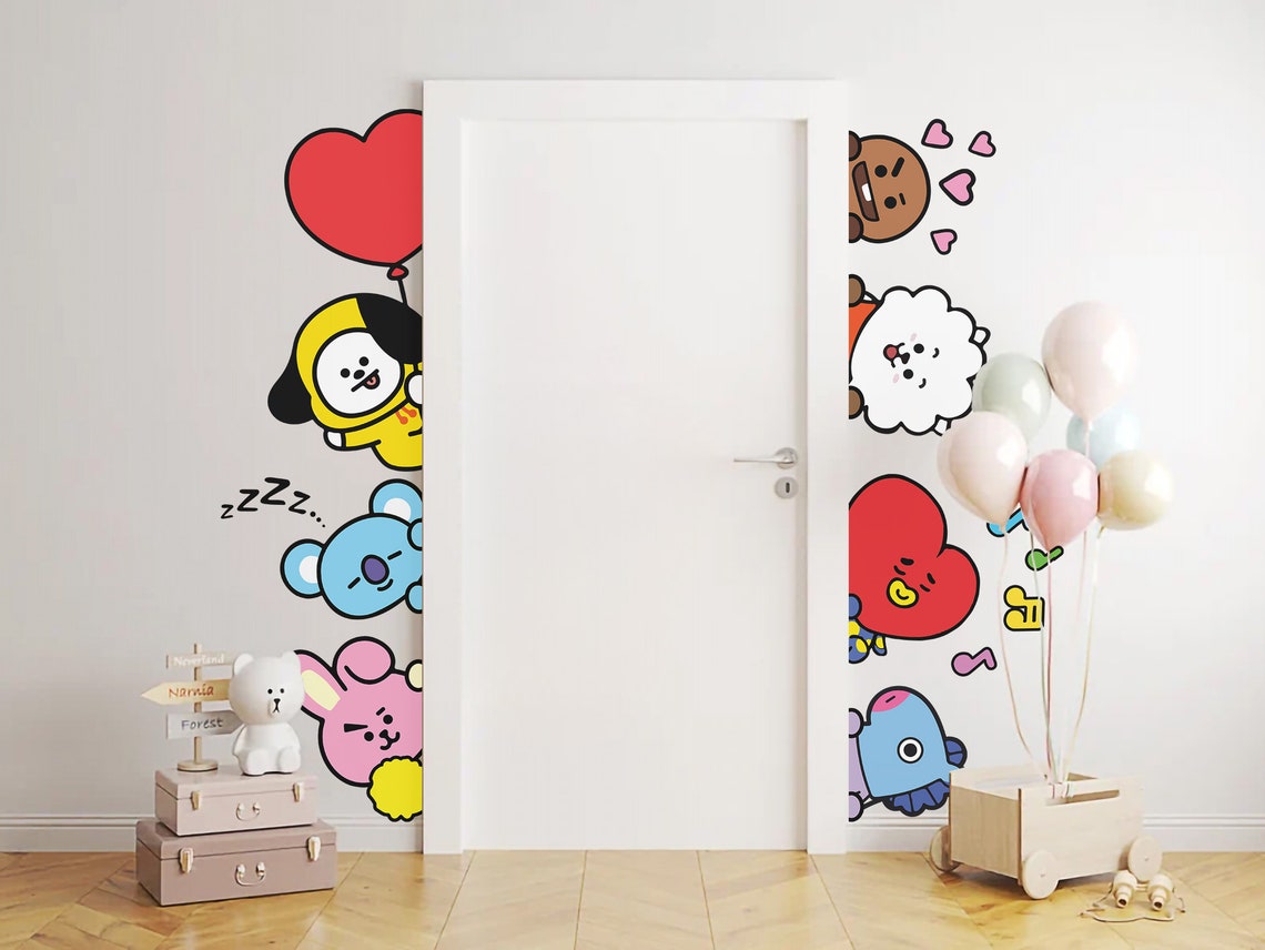 Peel and Stick BT21 Wall Art BTS Wall Decor BT21 Wall Decal for ARMY ...
