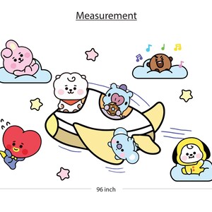 Cute BT21 Wall Decals BTS Characters Removable Peel & Stick Nursery ...