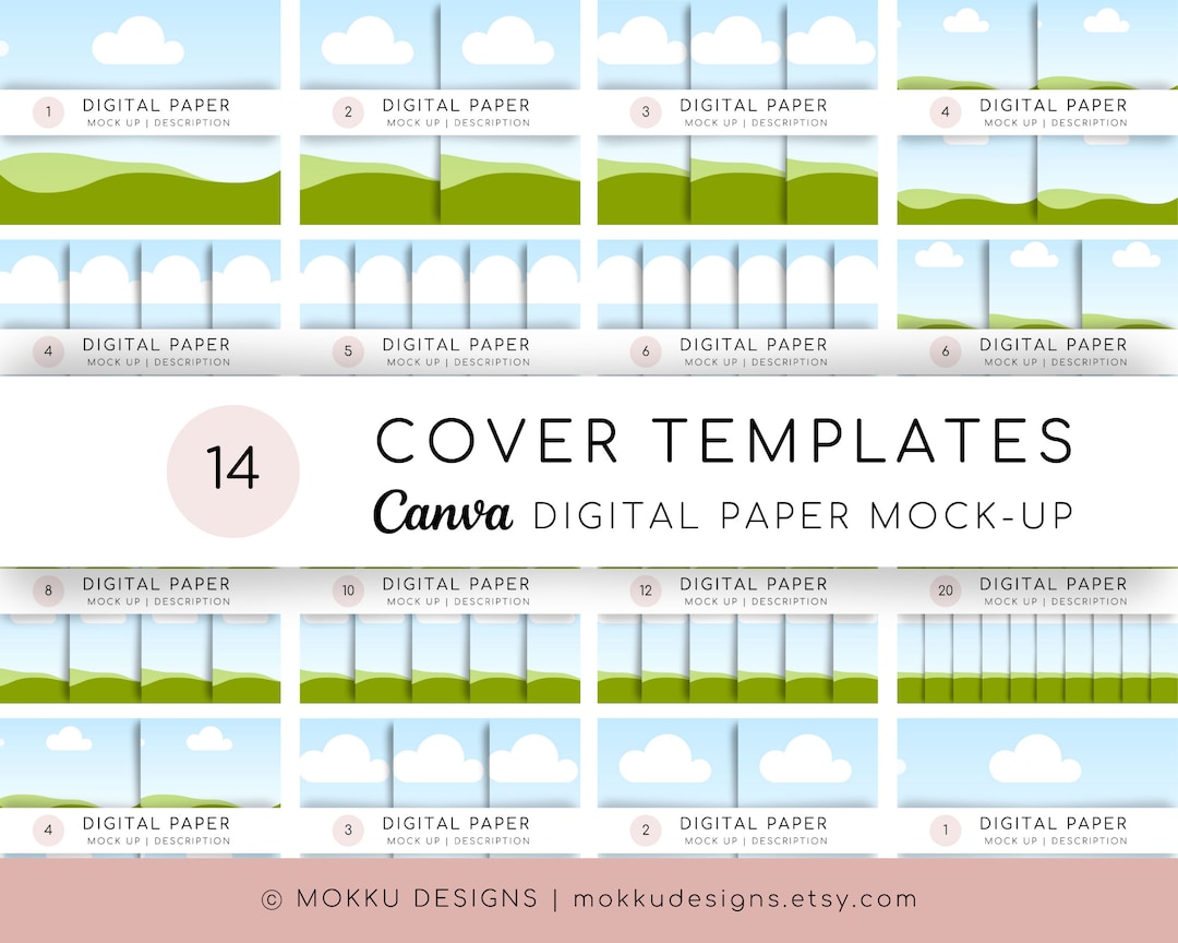 14 Digital Paper Mockup Canva Templates | Holds 1-20 Digital Papers ...