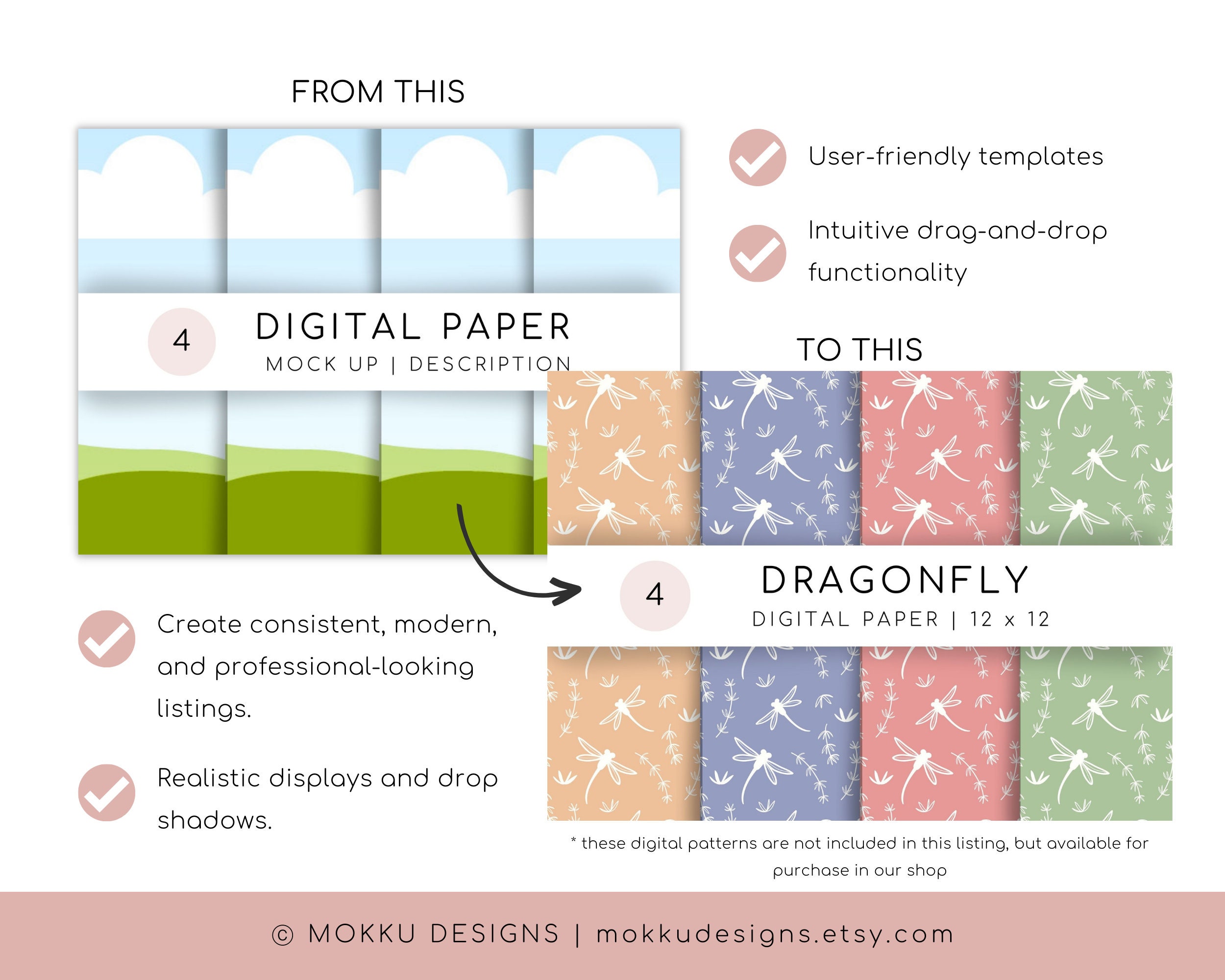 14 Digital Paper Mockup Canva Templates | Holds 1-20 Digital Papers ...