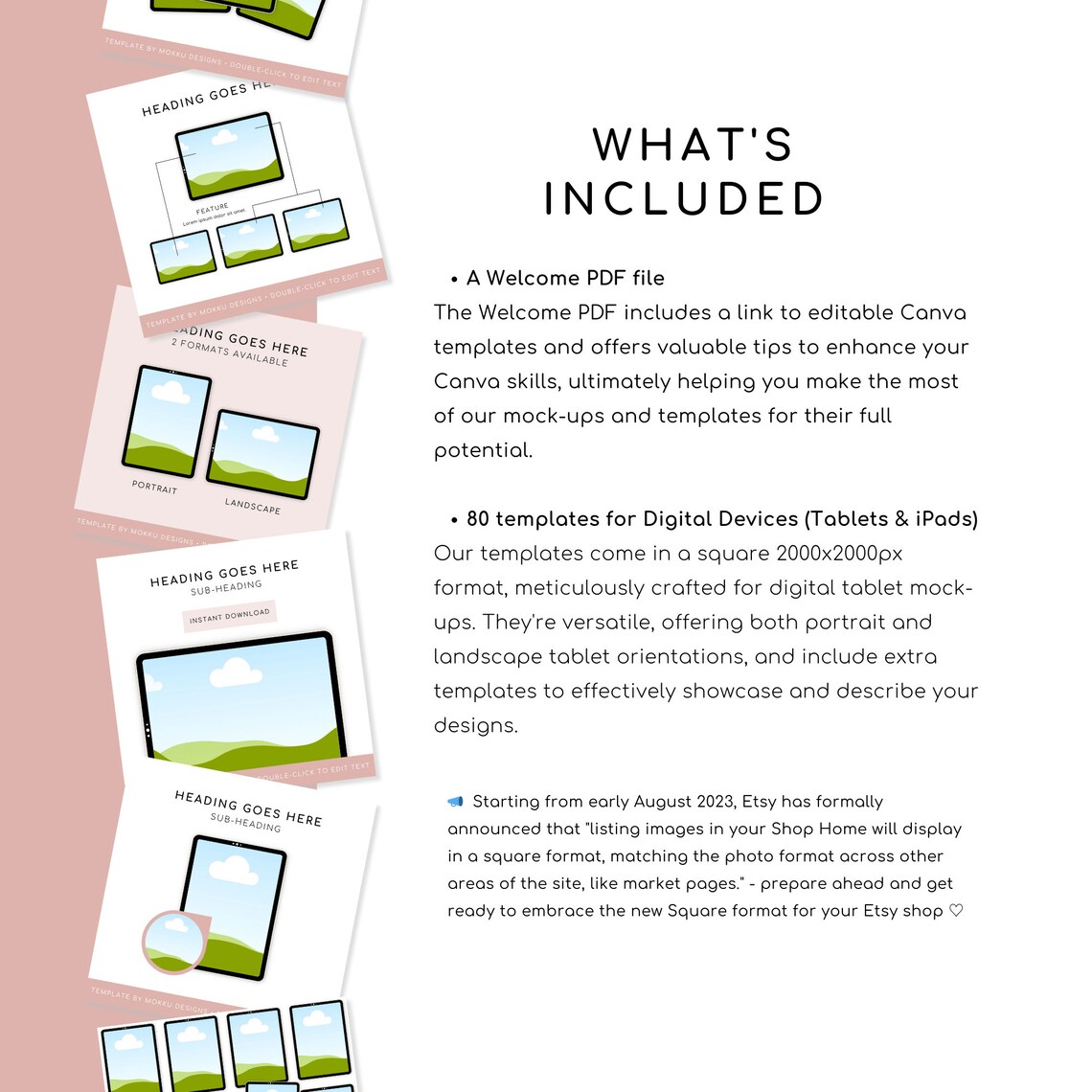 80 Editable Canva Square Listing Templates for Digital Devices - iPad ...