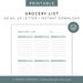 Grocery List Printable PDF | Supermarket Shopping Checklist Reminder ...