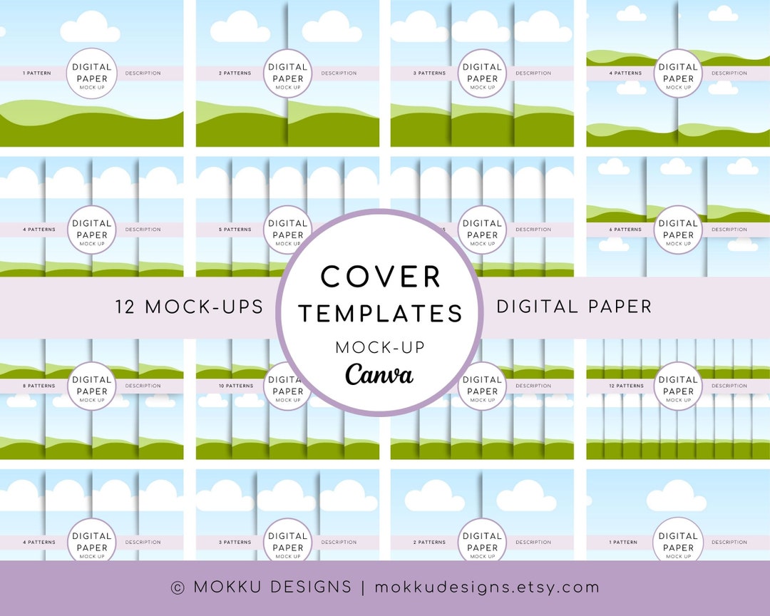 12 Cover Templates Digital Paper Mockups Editable Canva Digital ...