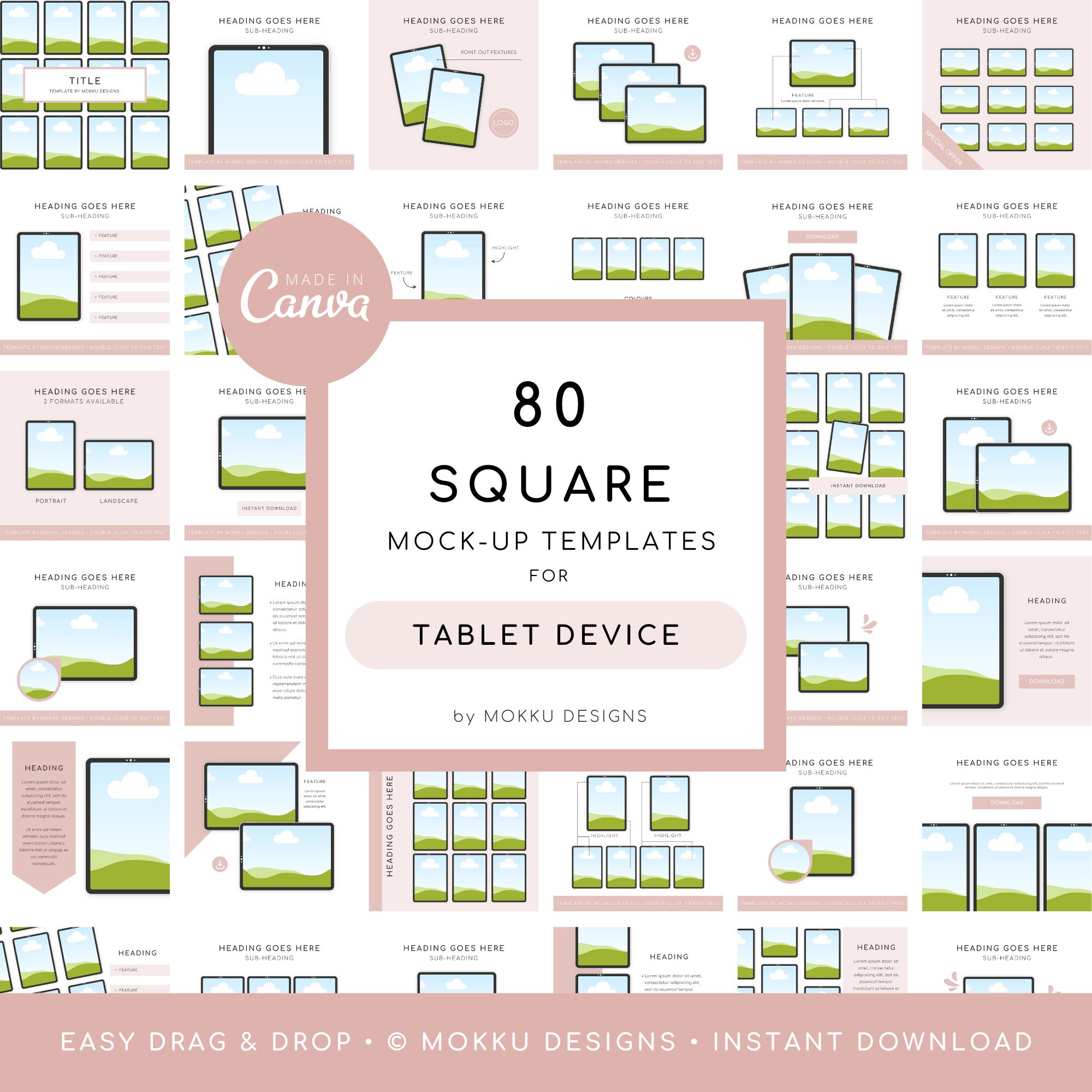 80 Editable Canva Square Listing Templates for Digital Devices - iPad ...