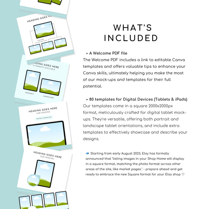 80 SQUARE Digital Device Canva Mockup iPad Tablet Mockups Editable Etsy ...