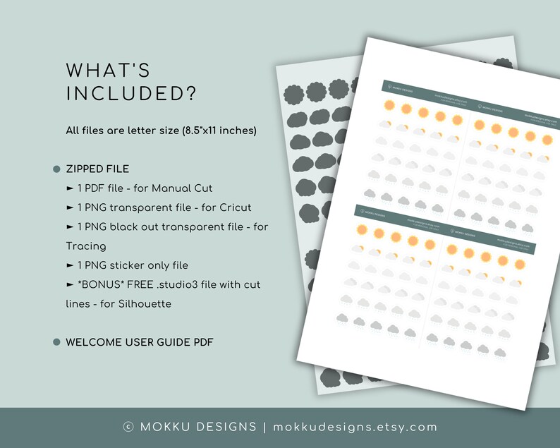 WEATHER (vol.1): Printable Weather Planner Stickers Weather Icon ...