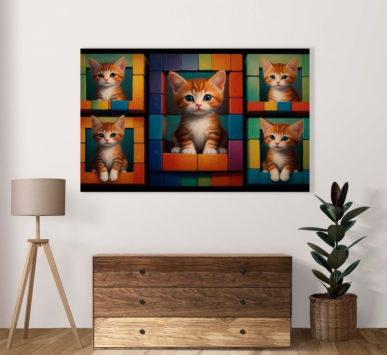Orange Kitty Cat Collage Poster. Set of 1 Printable Image, Home Artwork ...