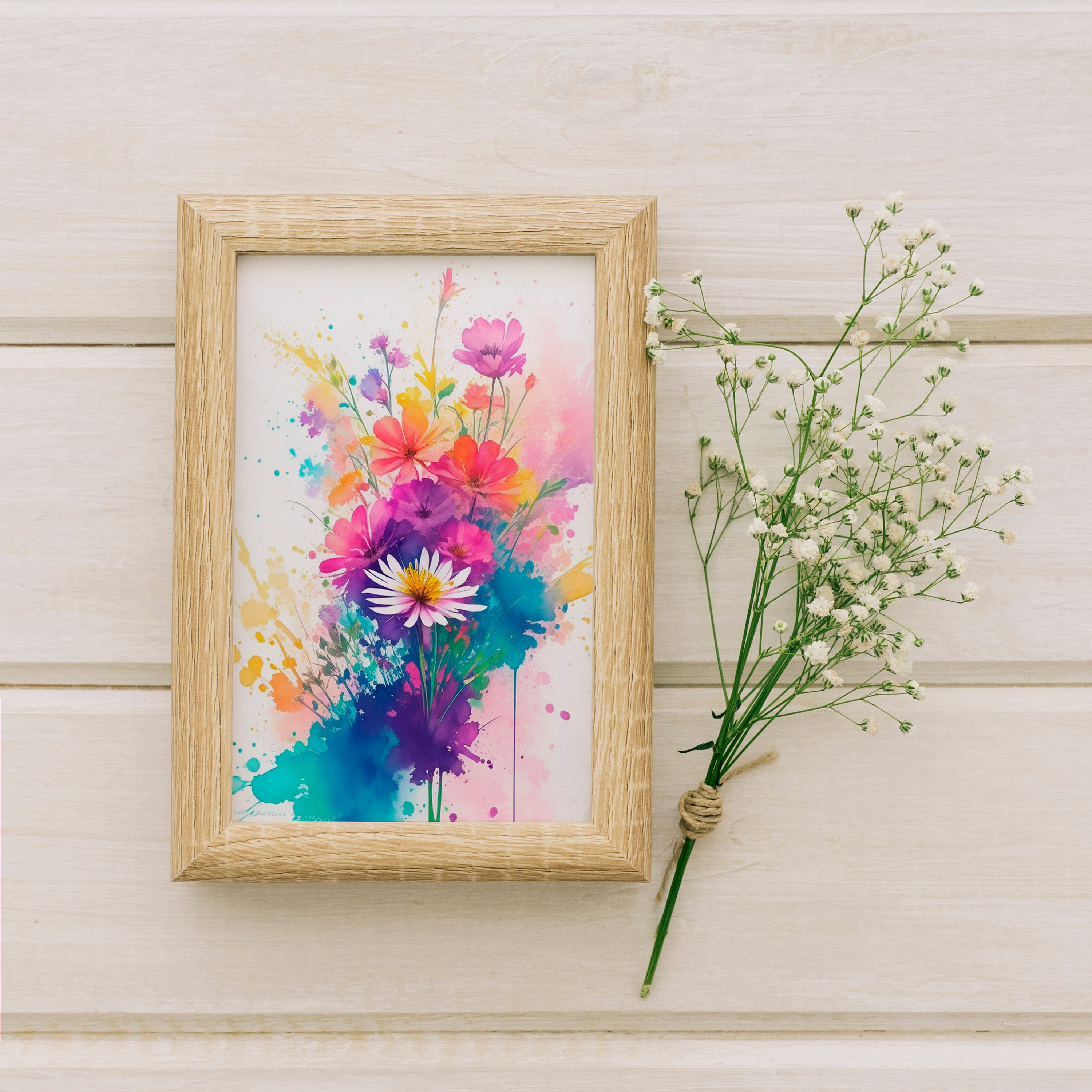 Watercolor Wildflower Splash Poster Flowers Poster Set of 3 - Etsy