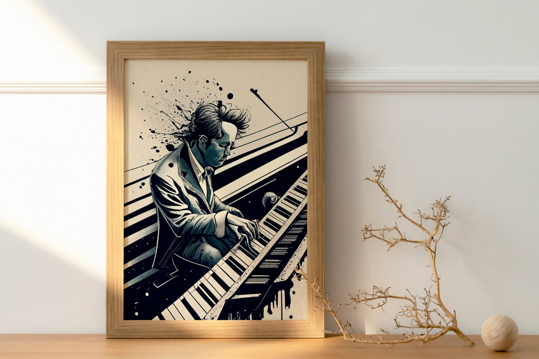 Pianist Musician Black & White Poster Set of 1 Printable Art - Etsy