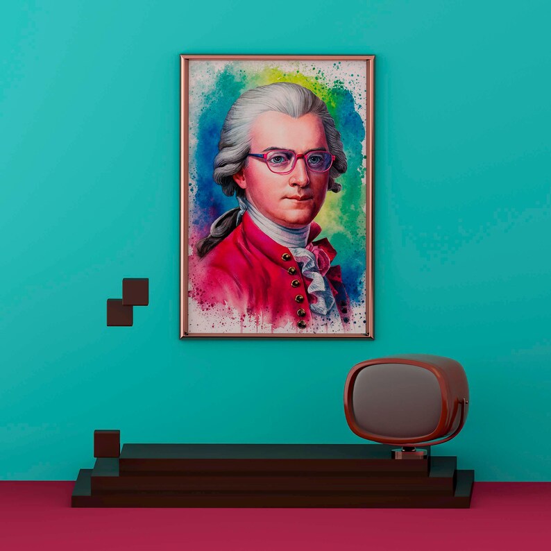 Wolfgang Amadeus Mozart Pop Art Poster. Set of 1 JPG Image, Classical ...