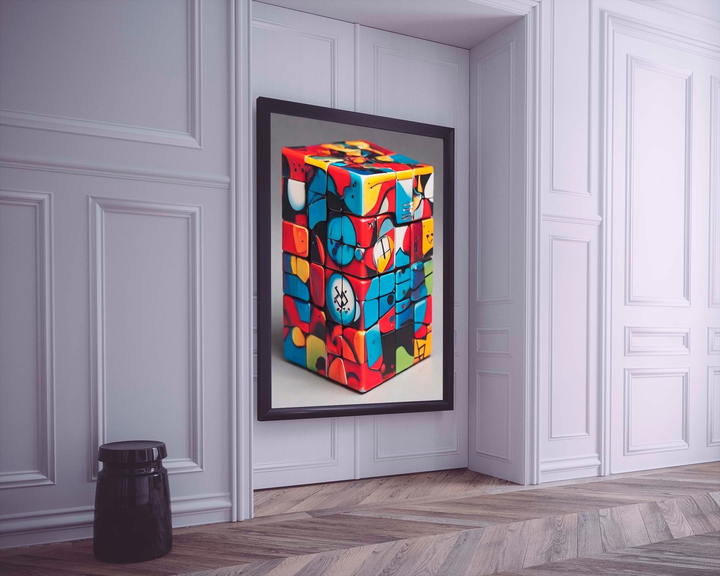 Rubik's Cube Abstract Figures Poster, Set of 3 Printable Images, Room ...