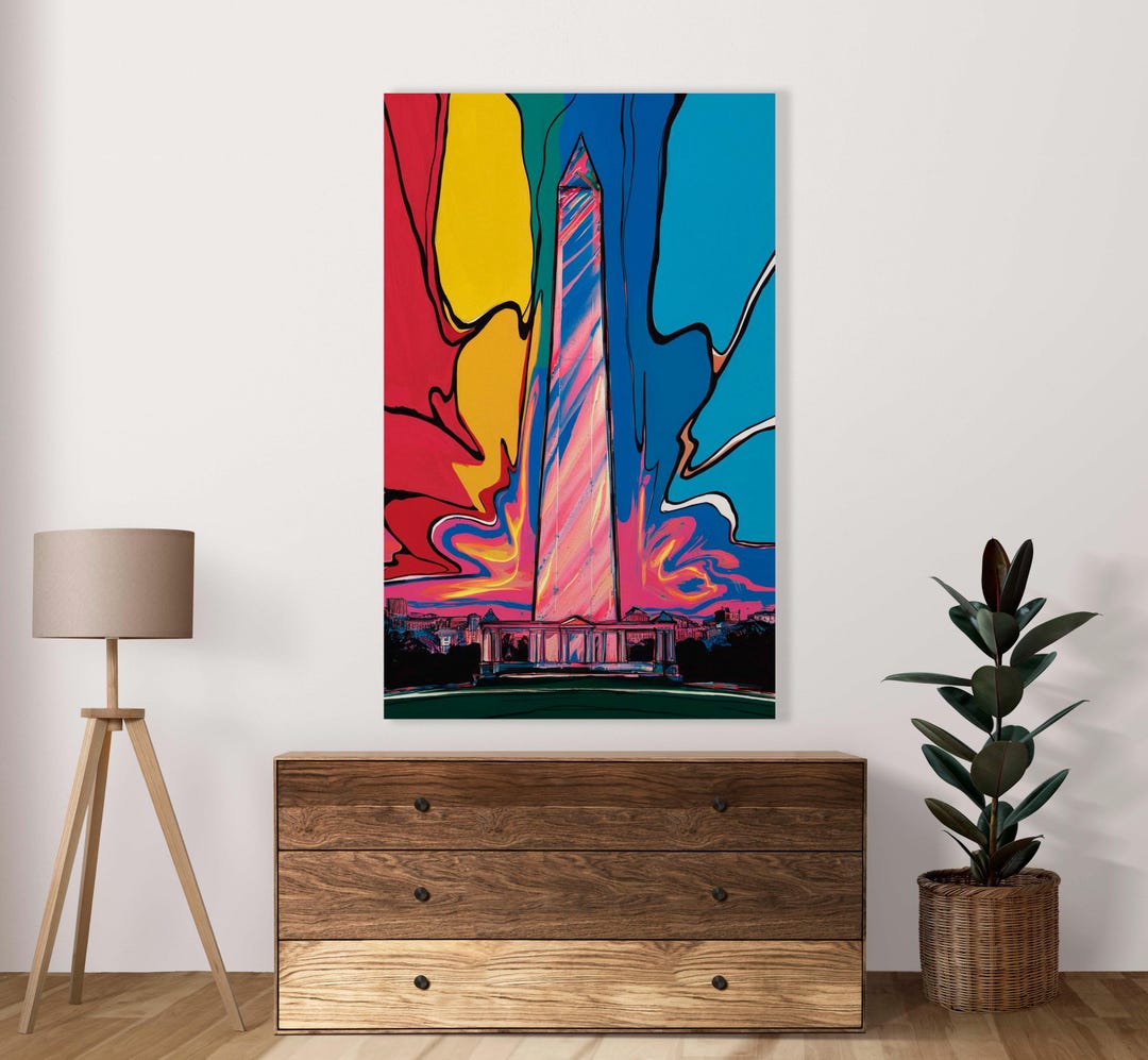 Iconic Washington Monument Poster. Set of 1 JPG Art, Modern USA ...