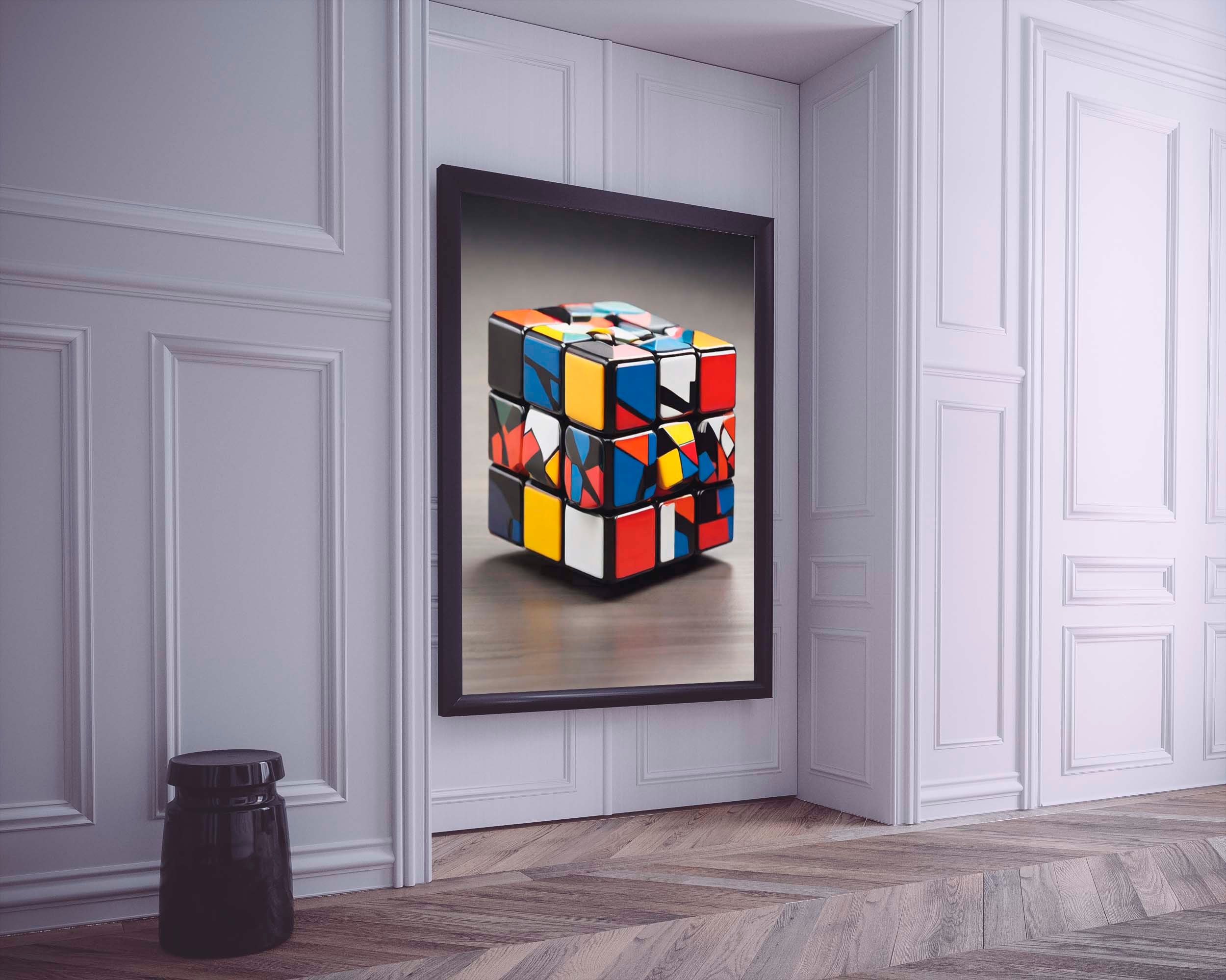 Rubik's Cube Abstract Figures Poster, Set of 3 Printable Images, Room ...