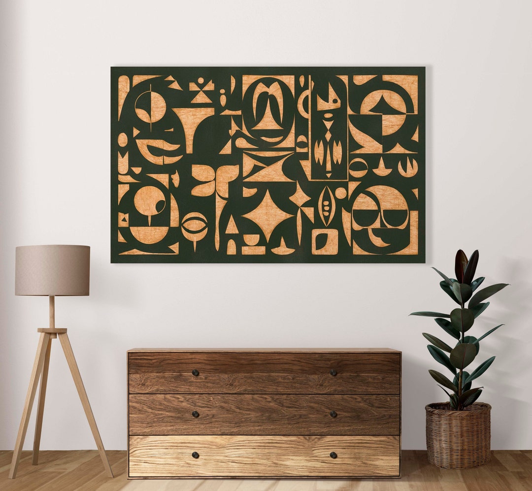 Neutral Abstract Figures Poster. Set of 1 JPG Image, Modern Abstract ...