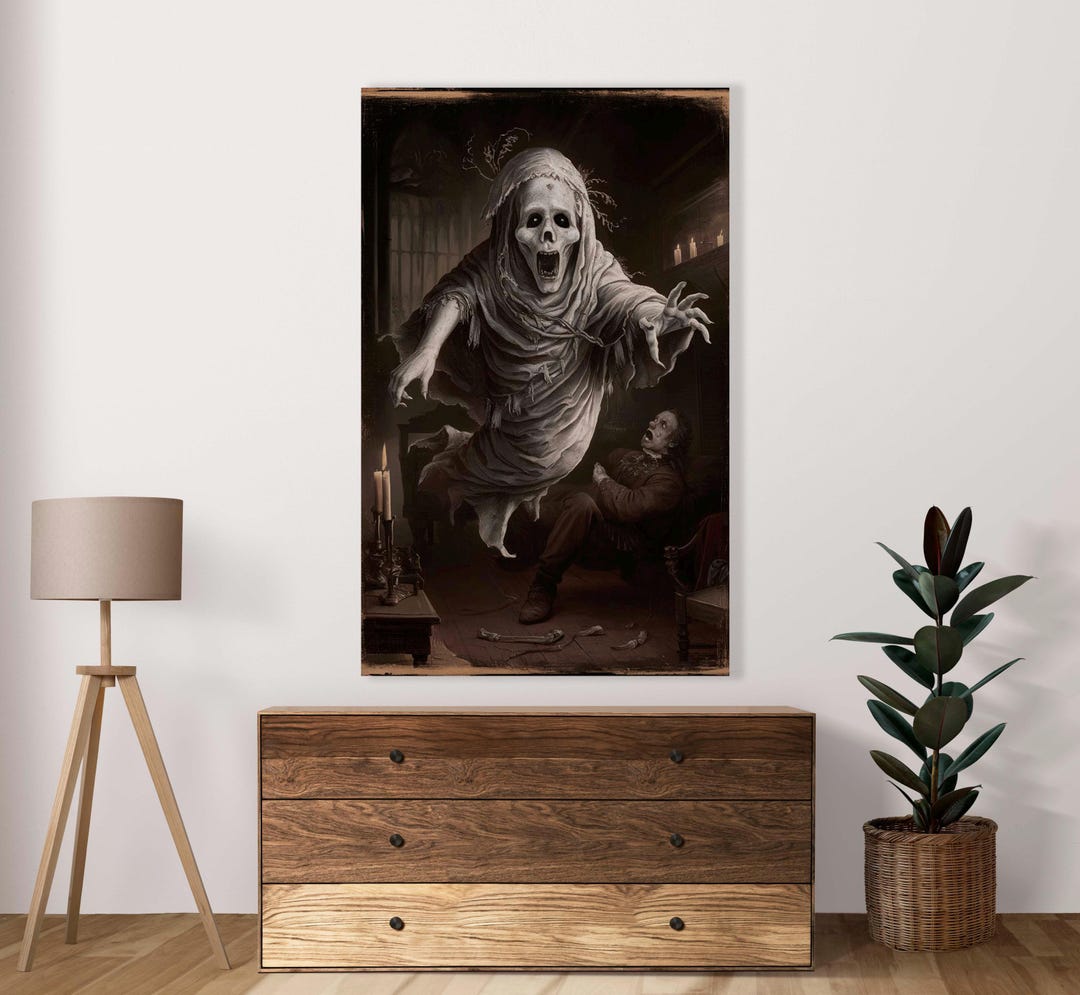 Vintage Ghost Spectre Poster. Set of 1 JPG Image, Spooky Season ...