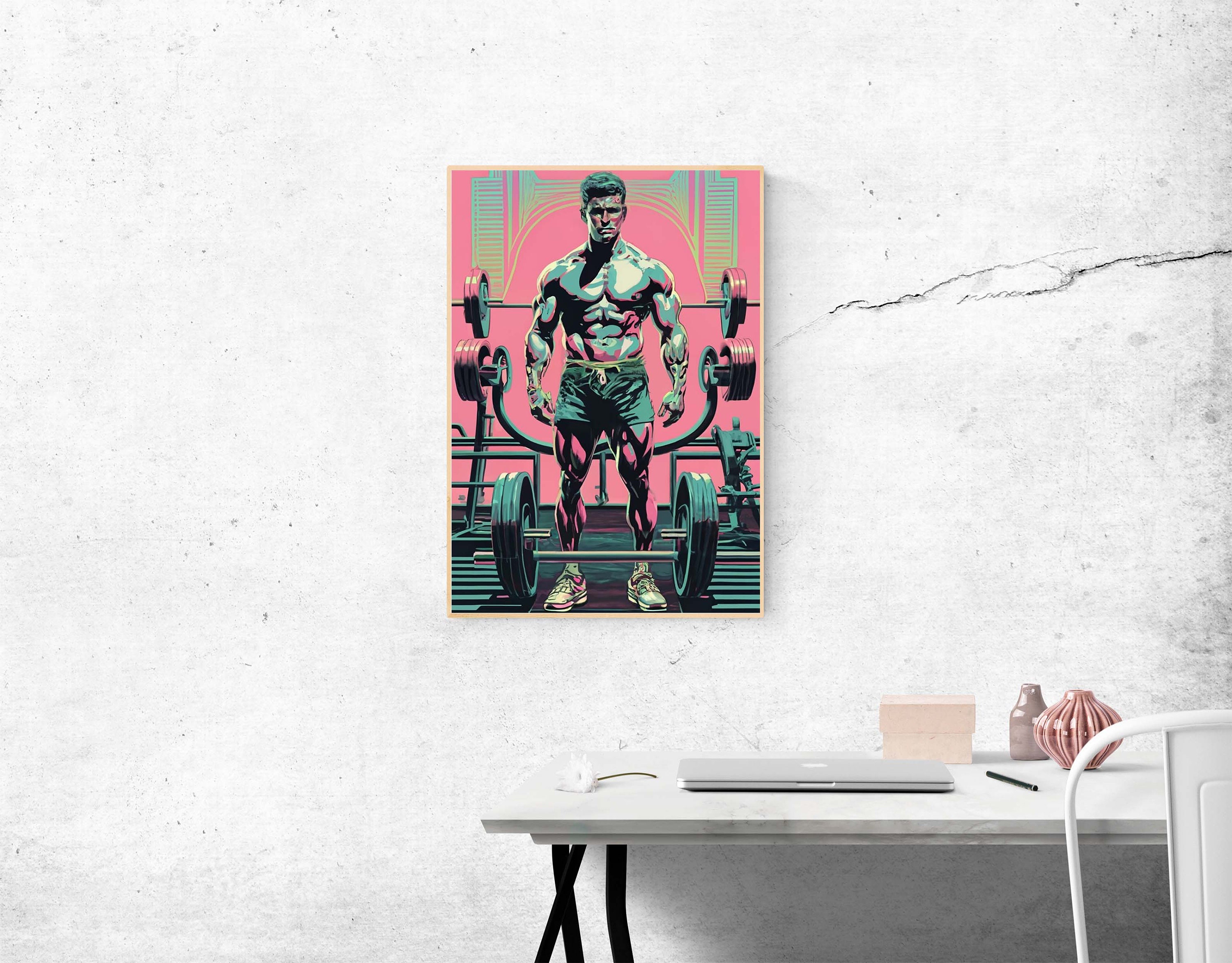 Retro Gym Art Inspiration Poster. Set of 2 Images, Modern Home Art ...