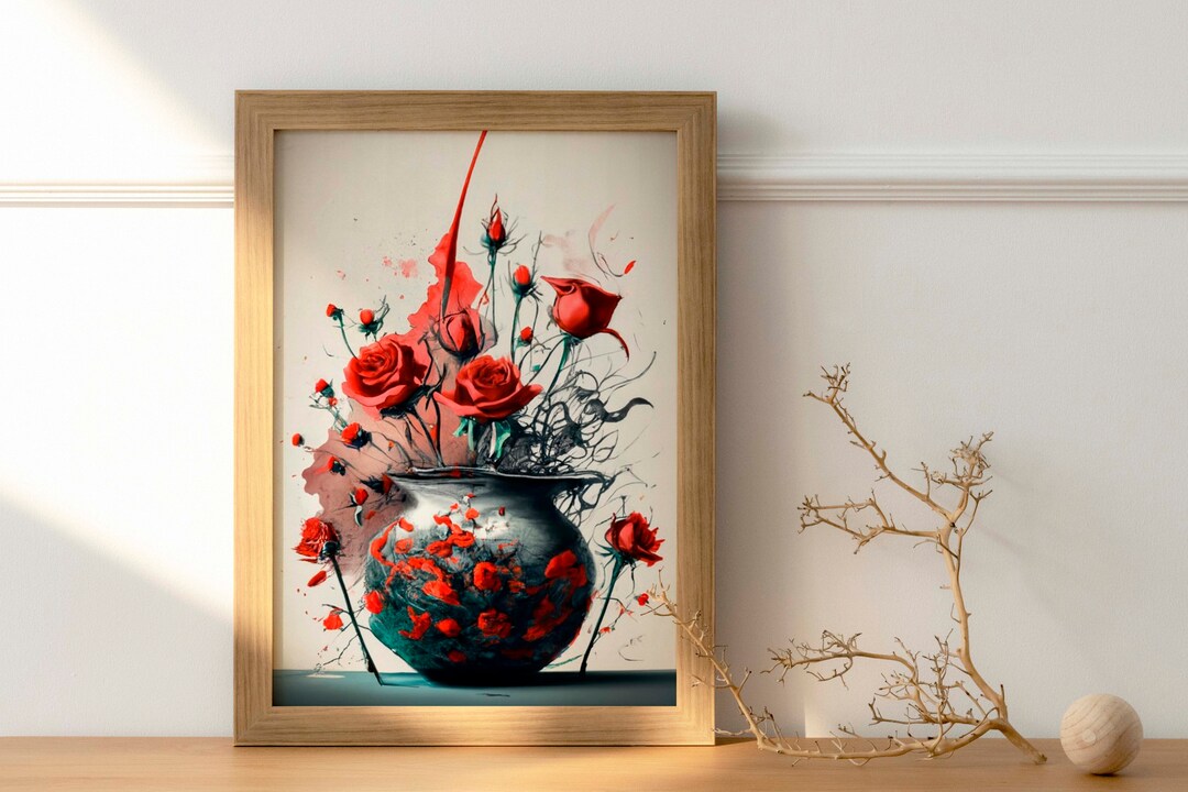 Red Roses Poster, Set of 1 Printable Image, Digital Download ...