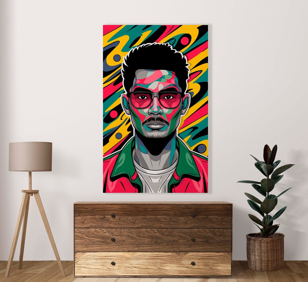 Asian Comic Man Poster. Set of 1 JPG Image, Modern Popart Decoration ...