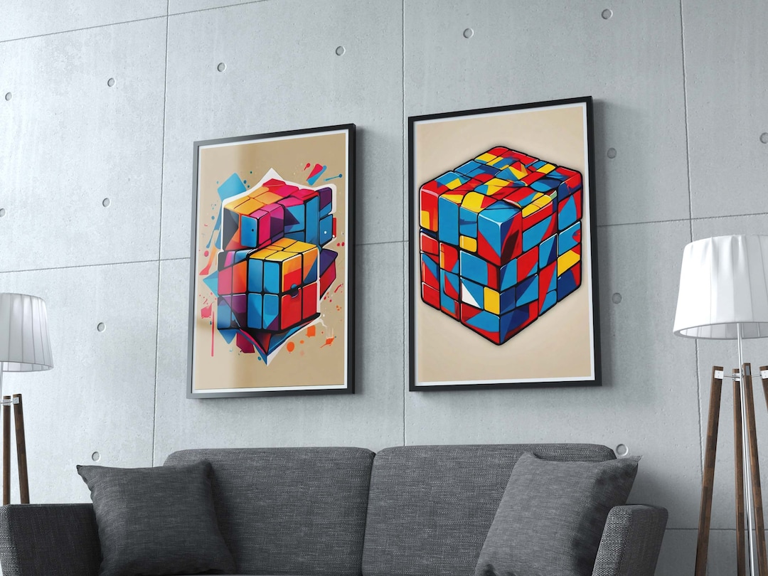 Rubik's Cube Inspiration Poster, Set of 3 Printable Images, Room Decor ...