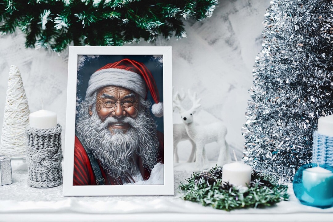 Jingle All the Way: Santa Claus Portrait Poster Set of 1 - Etsy