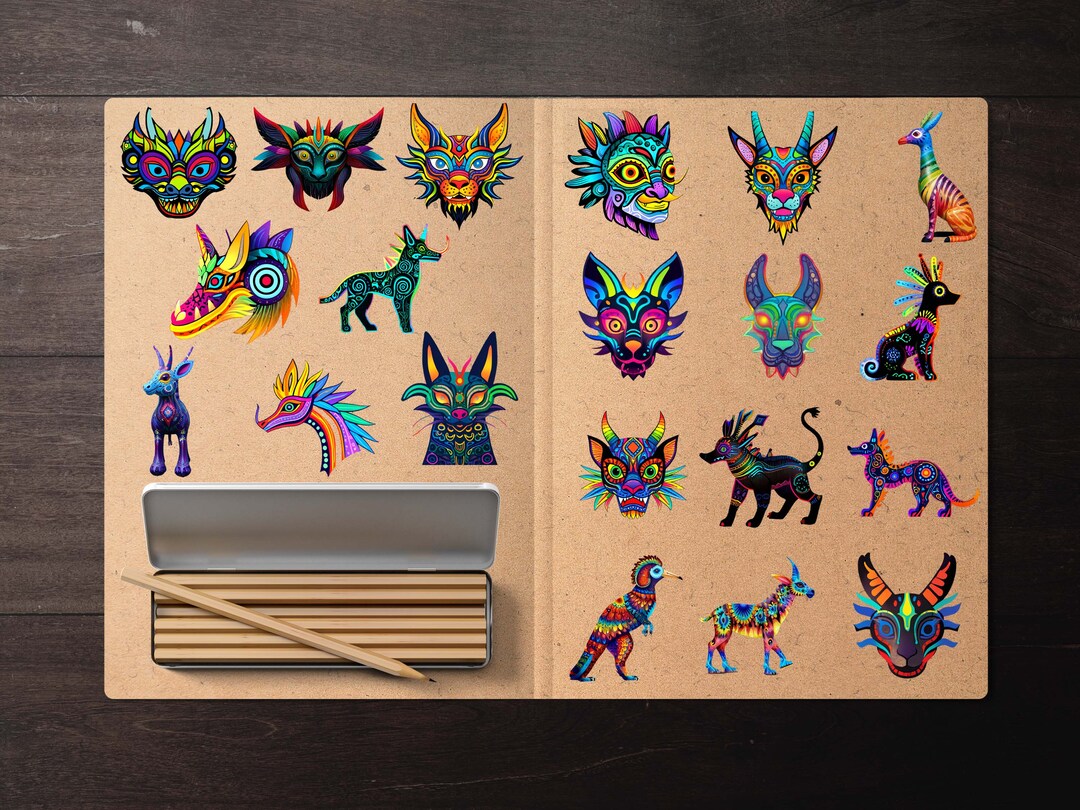 Magical Alebrije Animals Clipart. Bundle of 20 PNG Alebrije Monsters ...