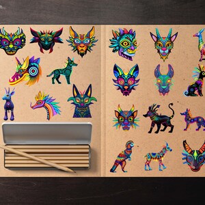 Magical Alebrije Animals Clipart. Bundle of 20 PNG Alebrije Monsters ...