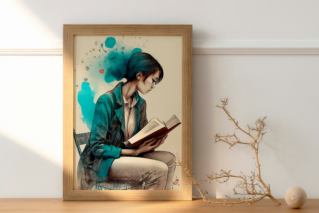 Beyond the Pages: Woman Reading Poster, Set of 1 Printable Art for ...