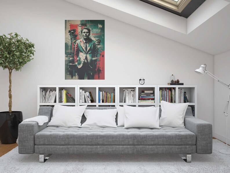 Depressed Man Urban Poster. Set of 1 JPG Image, Modern Urban Art Decor ...