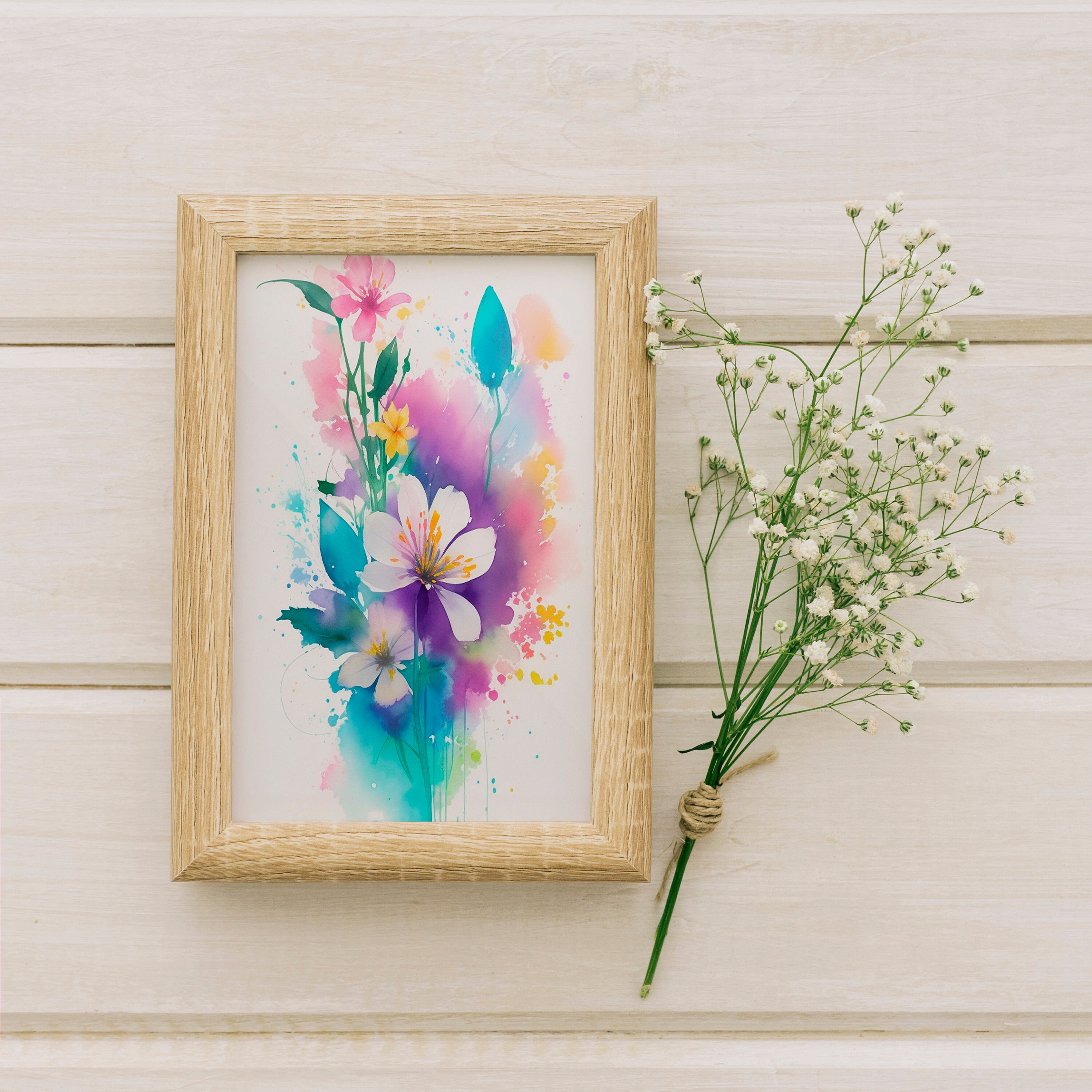 Watercolor Wildflower Splash Poster Flowers Poster Set of 3 - Etsy