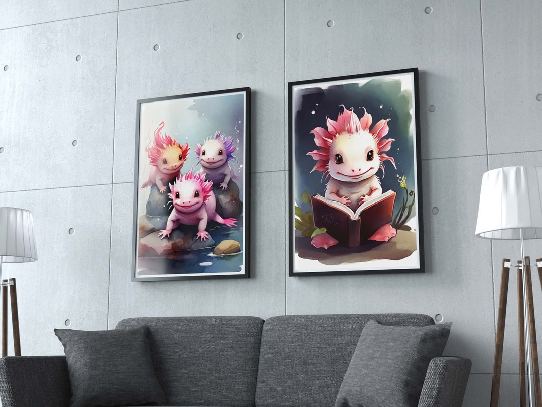 Intellectual Axolotl Poster, Set of 3 Printable Images, Room Decor ...