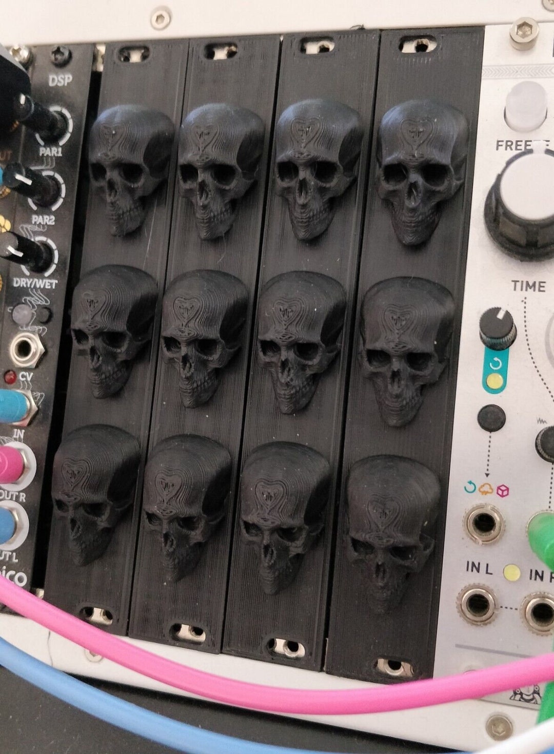 4HP Eurorack (3U) Synthesizer Skull Panel 3D Printed Eurorack Blank ...