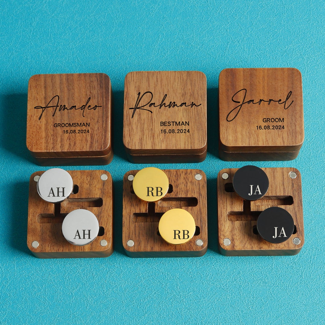 Engraved Groomsmen Gifts, Cufflinks Set, Grooms Men Proposal ...